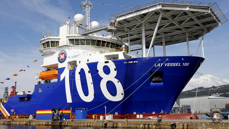 Botadura del «Lay Vessel 108» en los astilleros Metalships de Rodman