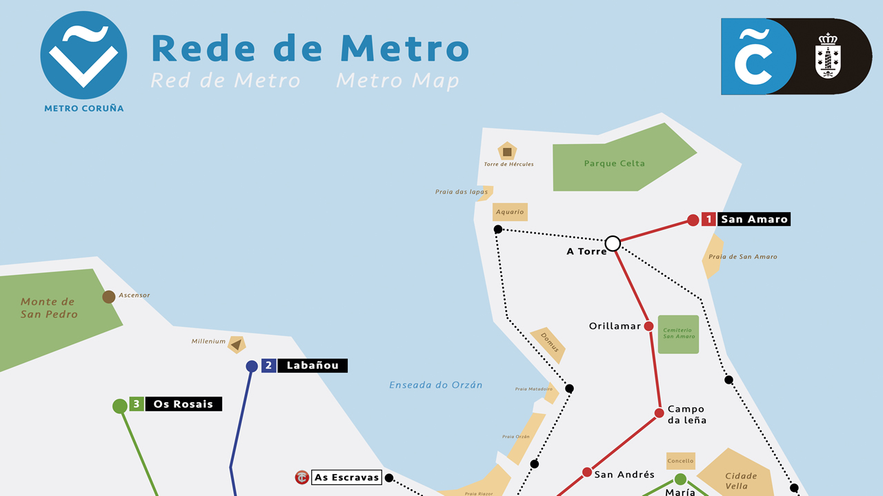 Un mapa alternativo y viral para el metro ligero de A Coruña