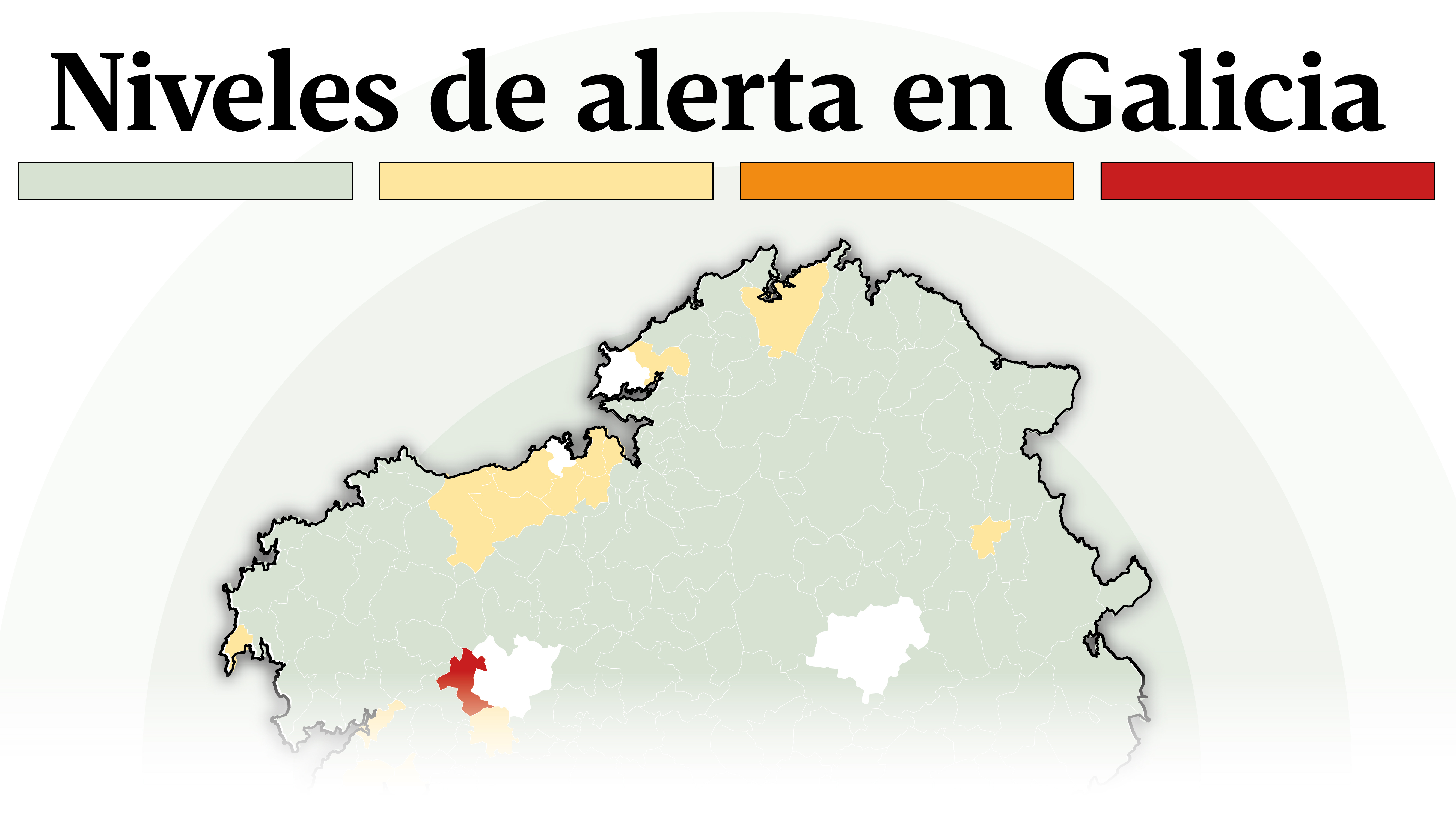 Los seis concellos que están en alerta roja según el nuevo mapa oficial