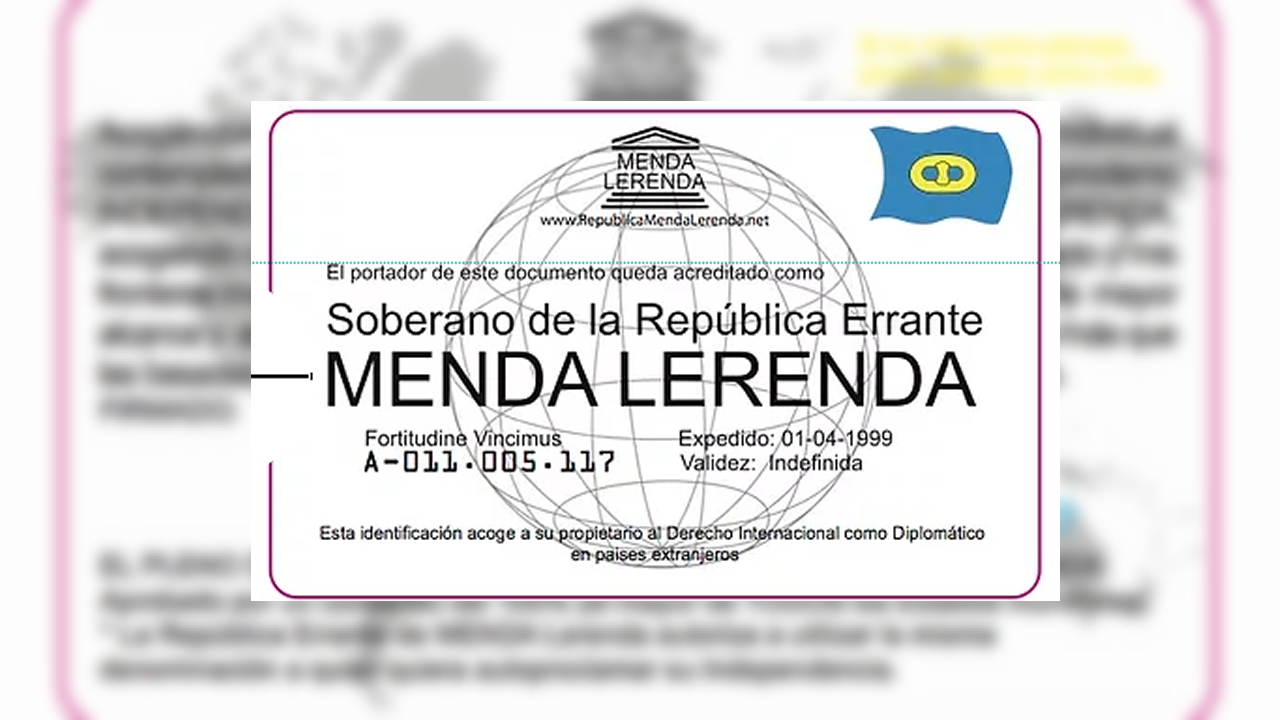 Se identifica como diplomático de la República Menda Lerenda al ser ...