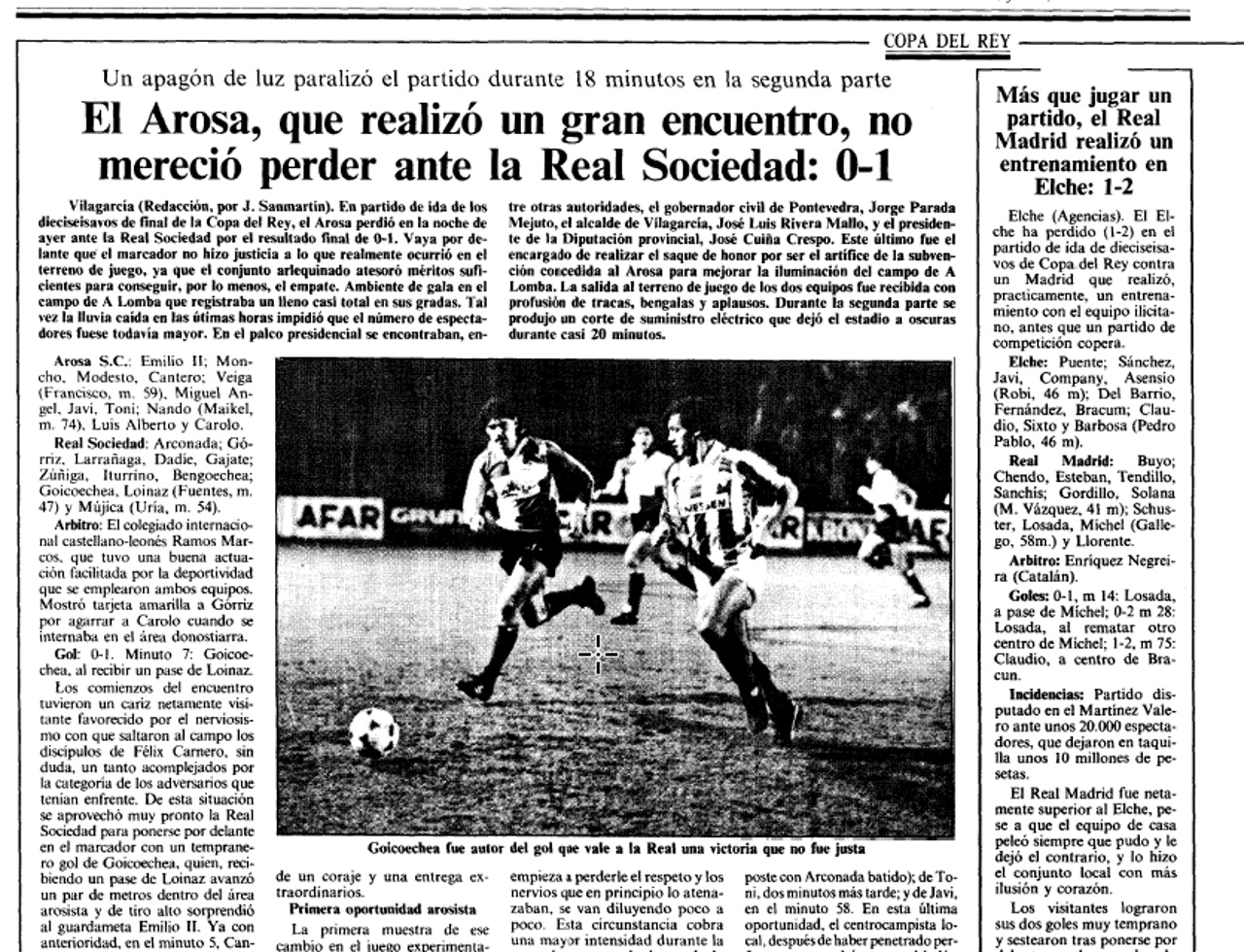 El día que Arconada lo paró todo en A Lomba