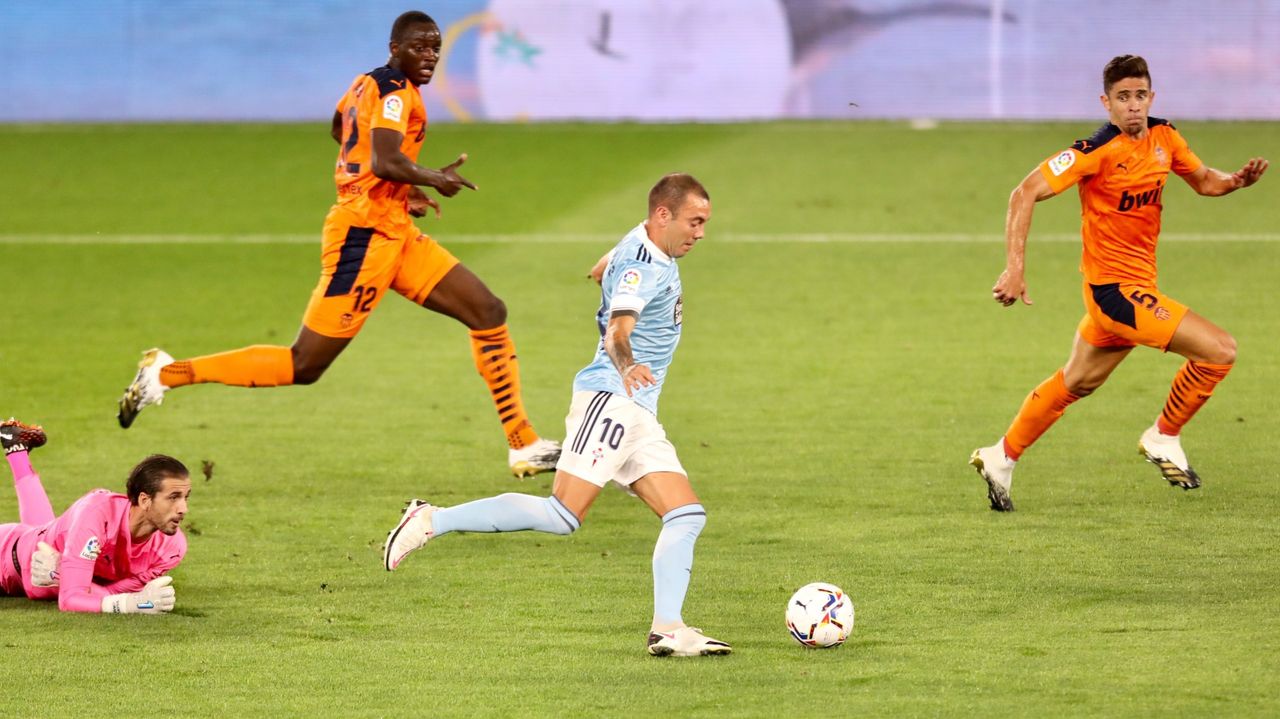 Iago Aspas, siete goles y cuatro victorias en sus duelos ante el Valencia