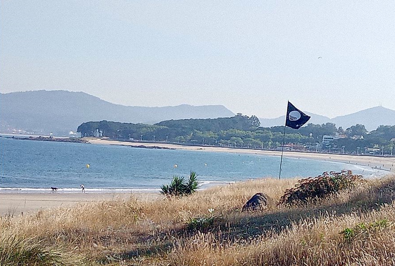 Una bandera negra ondea en la única playa para perros de Vigo
