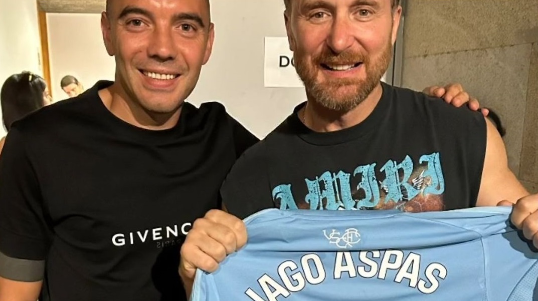 David Guetta se lleva de Vigo la camiseta de Iago Aspas